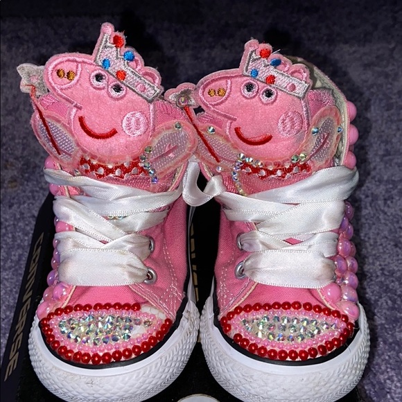 Converse | Shoes | Custom Peppa Pig Converse With Swavarski Crystals ...